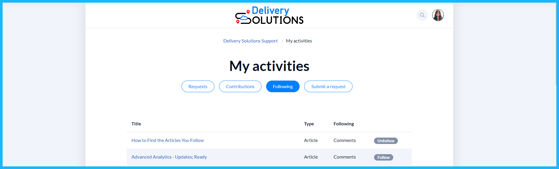 How to Follow/Unfollow an Article in the Help Center – Delivery ...